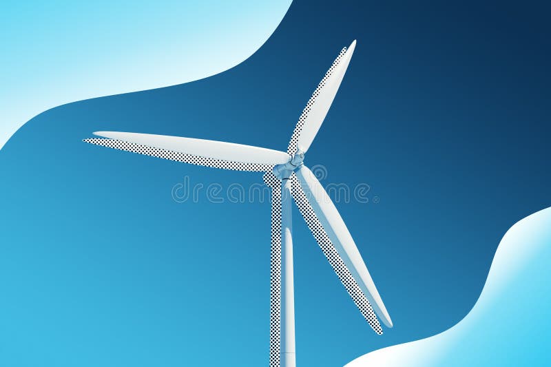 Windmill on Blue Background. 3D Rendering. 3D Rendering Stock ...