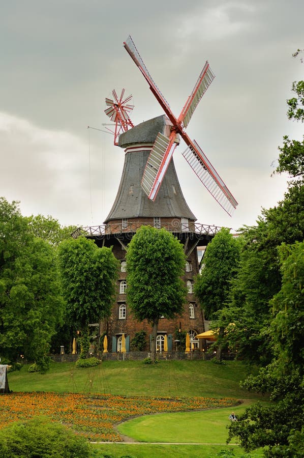 Windmill in Bremen, Germany Stock Image - Image of farmland, farm: 18682475