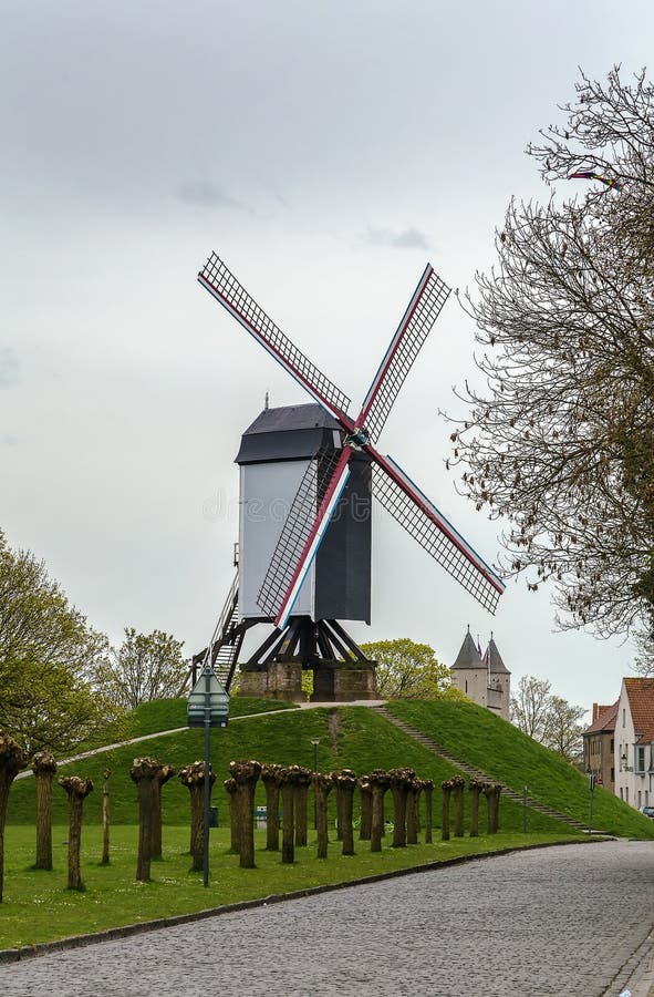 The Famous Old Windmills from Brugge (Bruges) in Flanders Belgium Stock ...