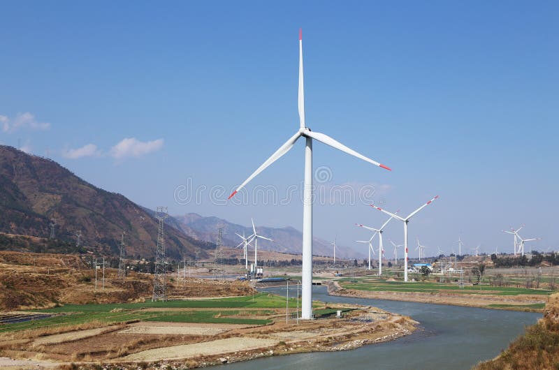 The Windmill ,China stock image. Image of morning, technology - 66870555