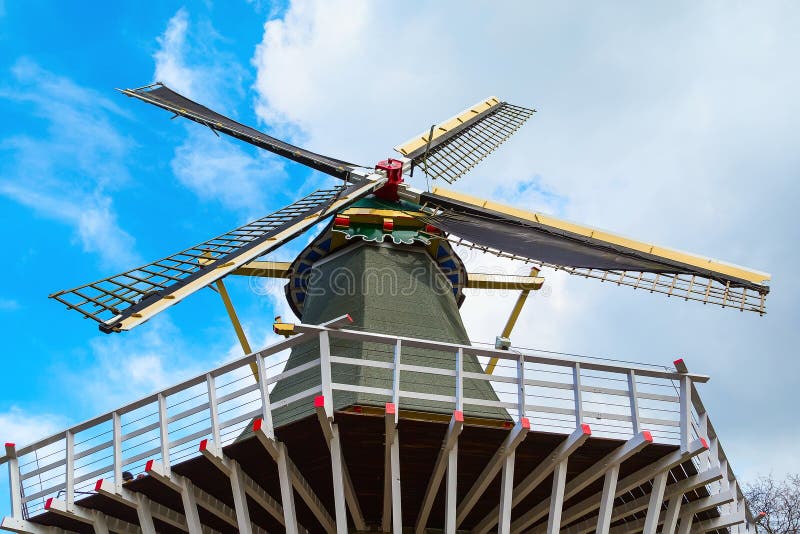 Windmill Close-up and Blue Sky Stock Photo - Image of architecture ...