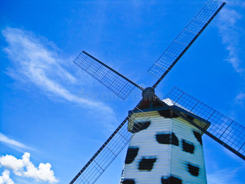 Windmill with Cows Style stock photo. Image of straight - 45951132