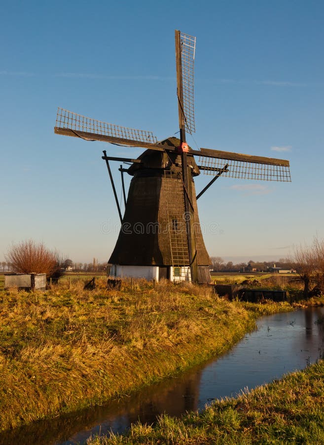 Dutch Windmill Scenery stock image. Image of ecological - 3022861