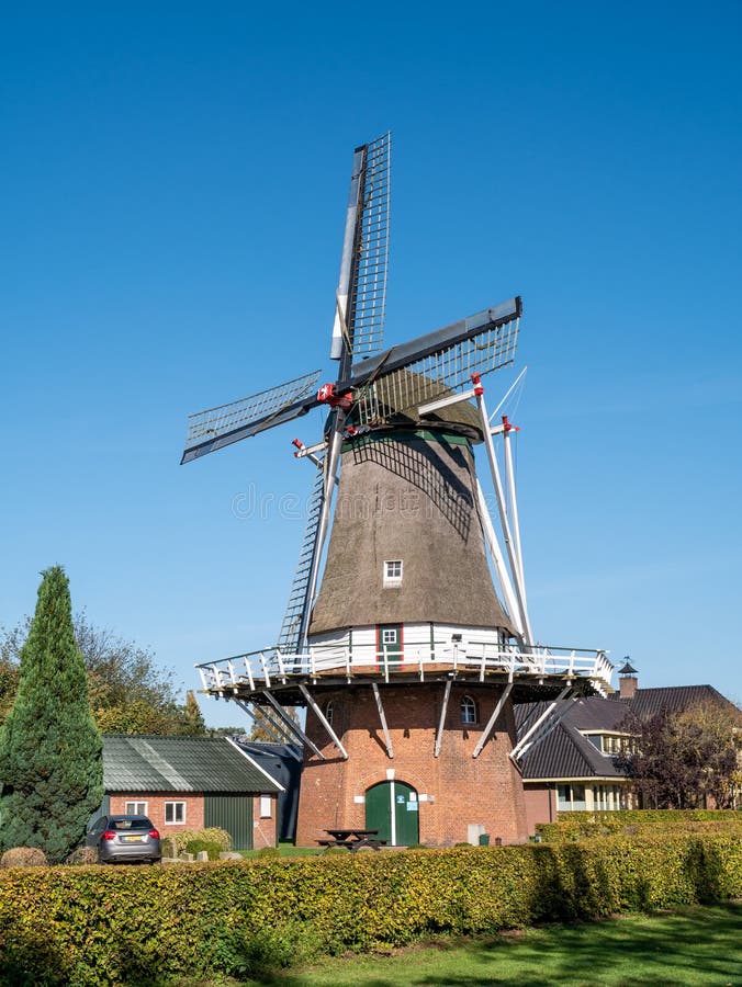 Windmill De Vier Winden in Weerselo, Overijssel, Netherlands Editorial ...