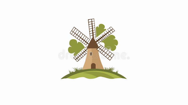 Windmill Design Vector Logo Template. Stock Vector - Illustration of ...