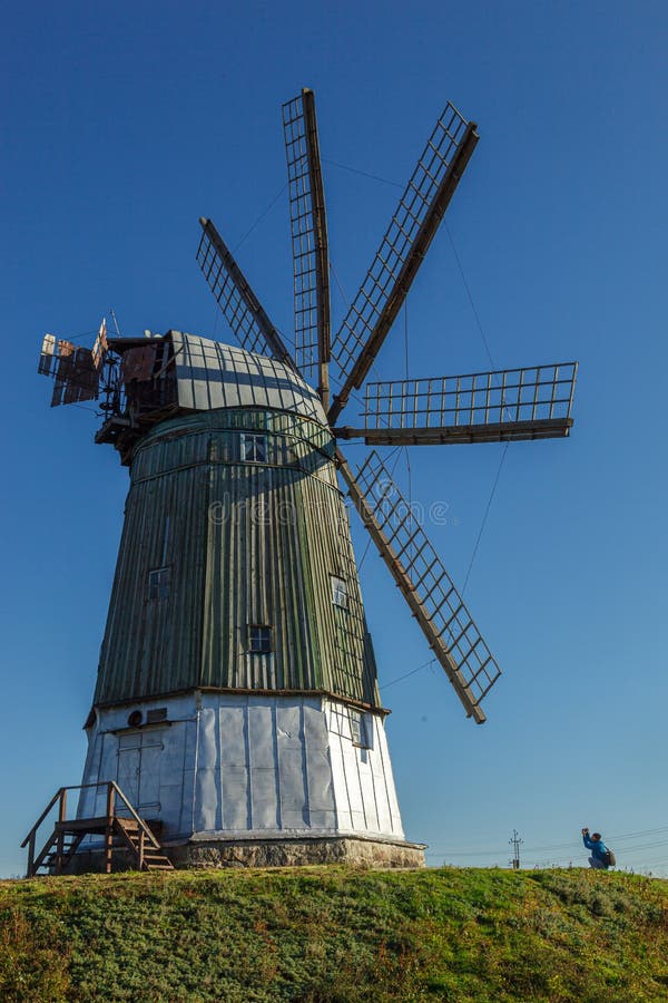 Windmill Dutch Type Against Blue Sky Stock Image - Image of spring ...