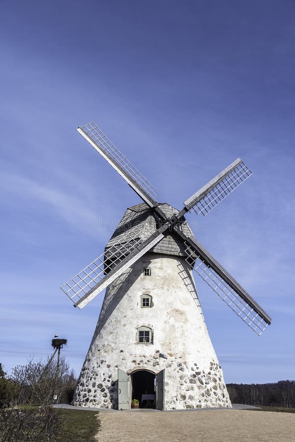 Windmill Dutch-type Mill in Latvia. Built in 1852, Restored in 1984 ...