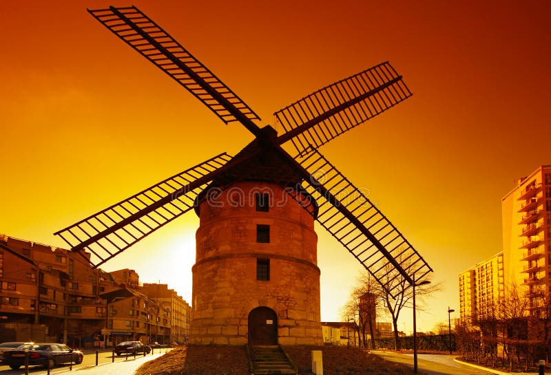 Windmill at the Entrance of Paris Stock Photo - Image of urban ...