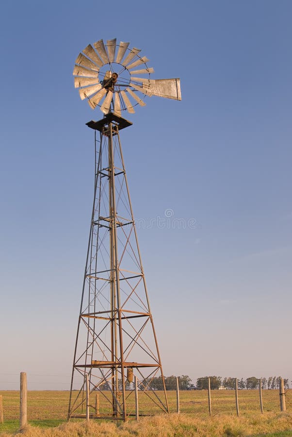 Windmill stock image. Image of wind, rural, flag, pump - 5097593