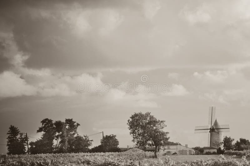 Windmill in the farm stock image. Image of countryside - 47798623