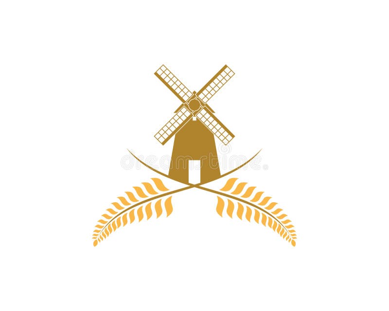 Windmill Farm Logo Line Art Vector Illustration Template Icon Graphic ...