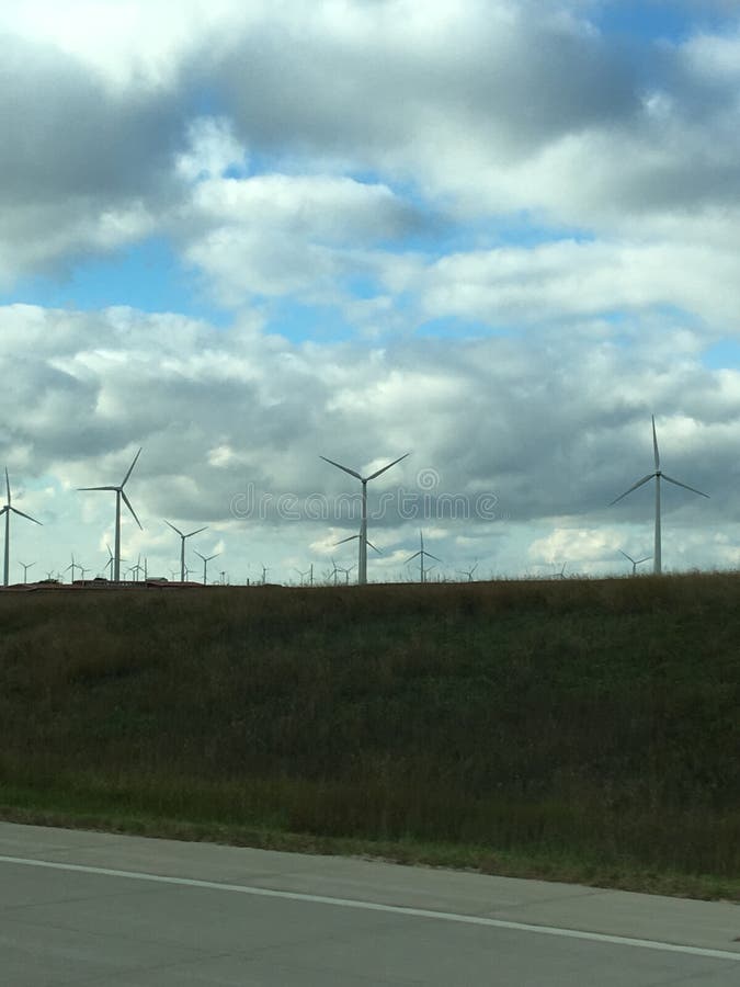 Windmill farm stock photo. Image of wind, plain, turbine - 159651276