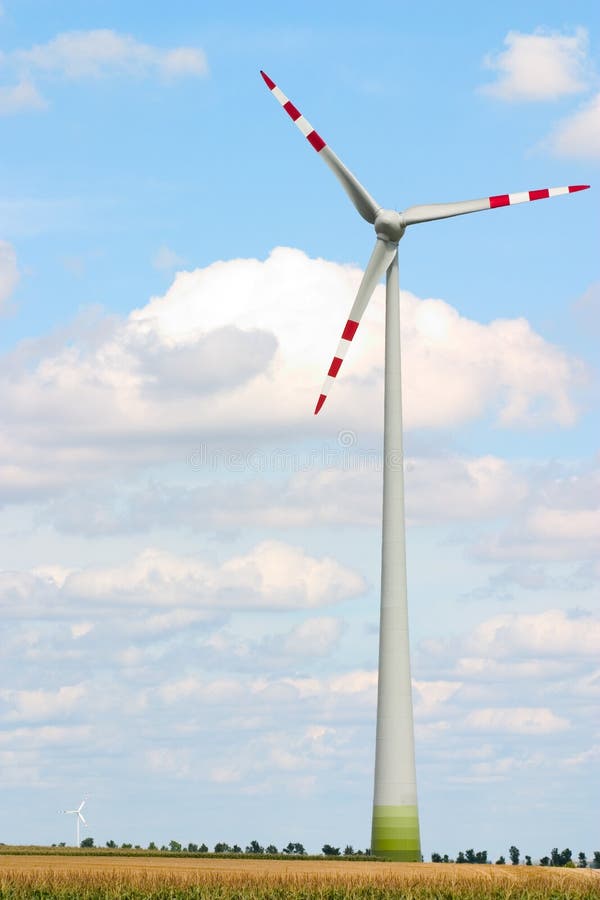Windmill in the field stock photo. Image of country, cumulus - 1252772
