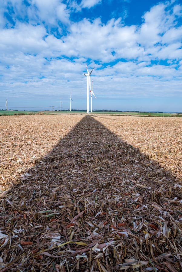 Windmill on the field stock image. Image of engineering - 60827341