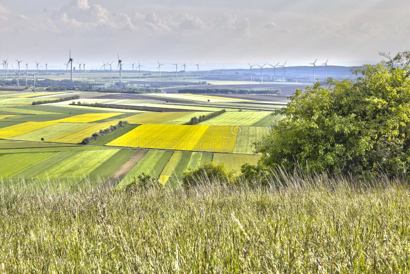 Windmill fields land stock image. Image of arable, rays - 80889357