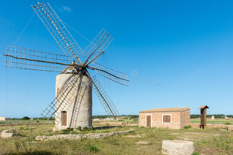 Windmill in Formentera stock image. Image of mill, ancient - 31304281