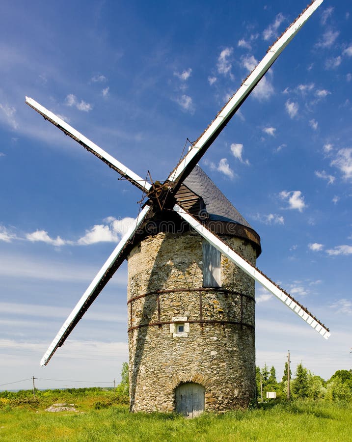 Windmill in France stock photo. Image of europe, travel - 15256476