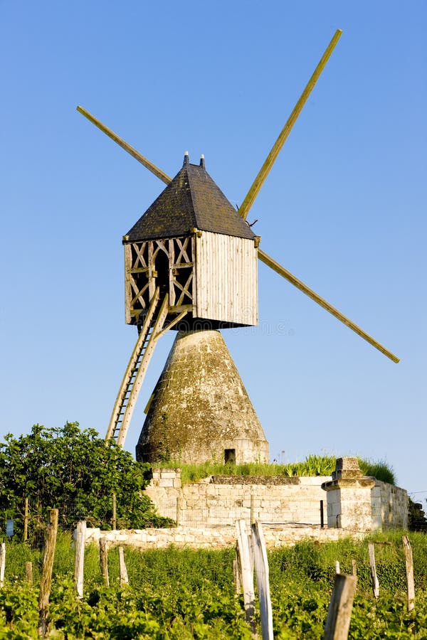 Windmill in France stock photo. Image of traveling, pays - 15506388