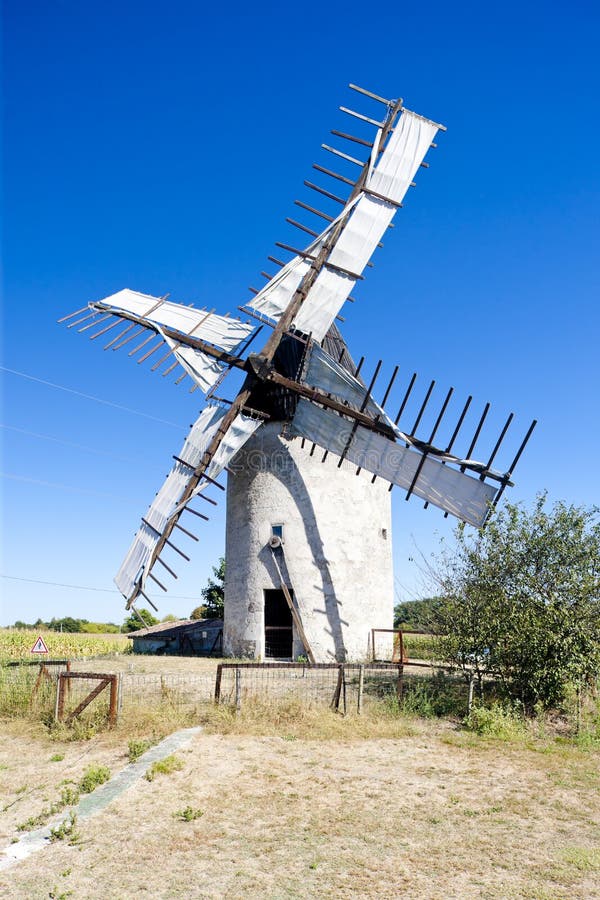 Windmill in France stock photo. Image of traveling, pays - 15506388
