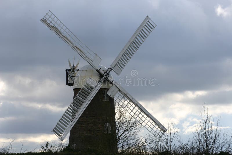 Windmill stock photo. Image of landmark, clouds, white - 57714892