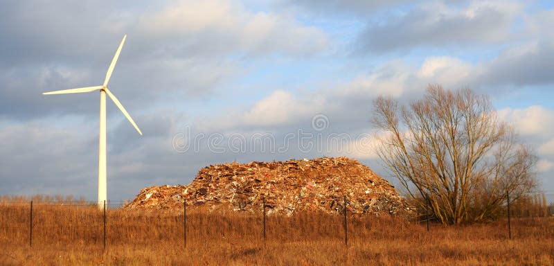 Windmill and garbage stock photo. Image of windmill, cloud - 23971854