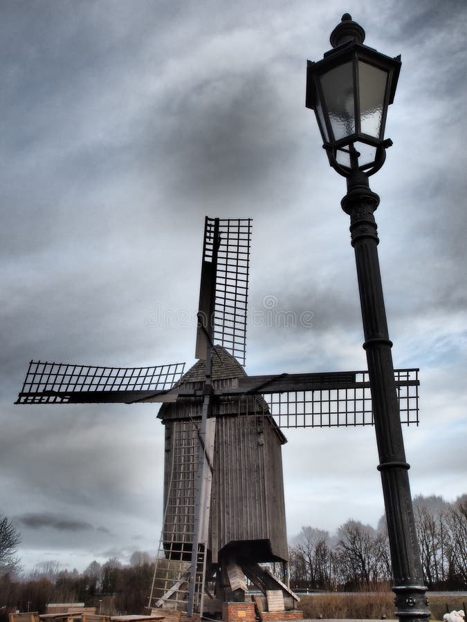 Windmill in germany stock image. Image of winter, germany - 84542105