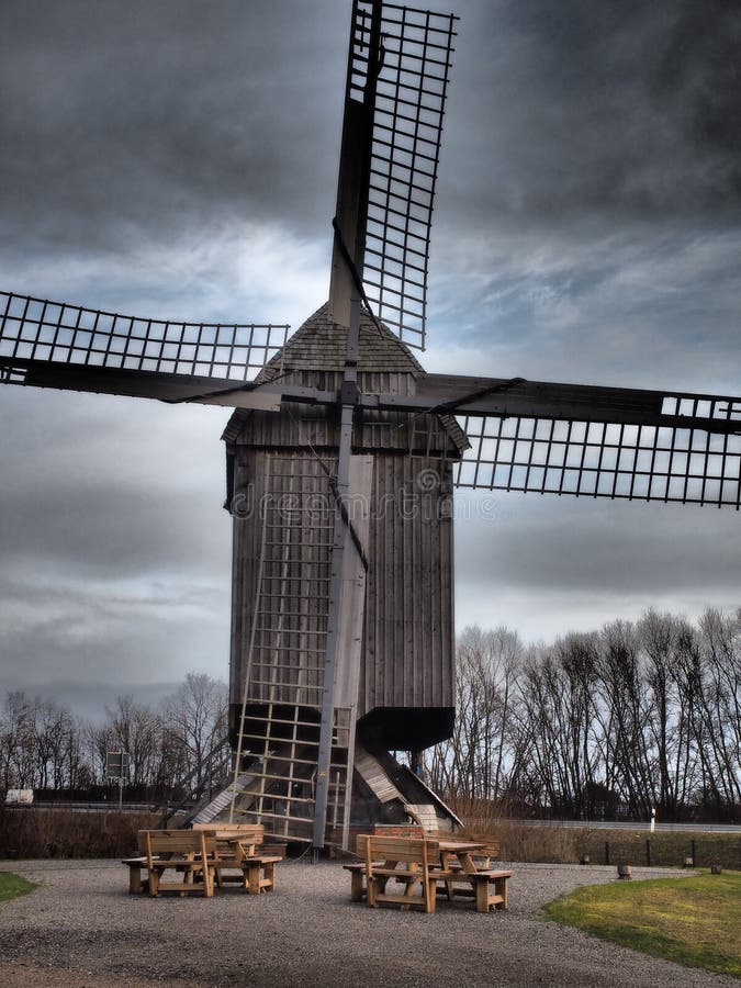 Windmill in germany stock photo. Image of tree, weseke - 84542952