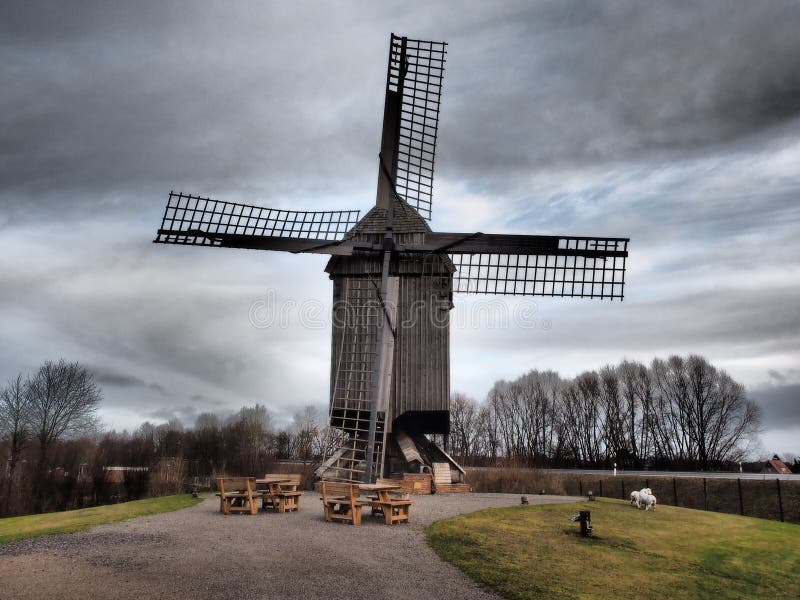 Windmill in germany stock image. Image of germany, muensterland - 84553557