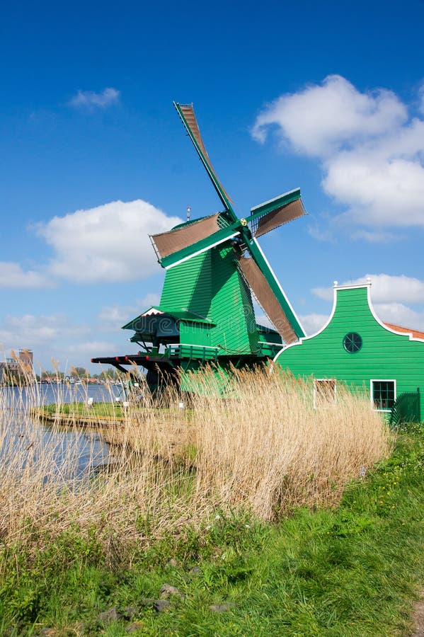Windmill stock image. Image of blue, lake, cloud, bulrush - 40209703