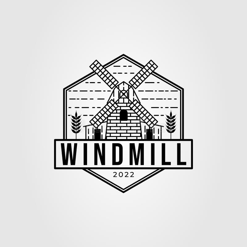 Windmill for Grind Grain or Bakery Logo Vector Illustration Design ...
