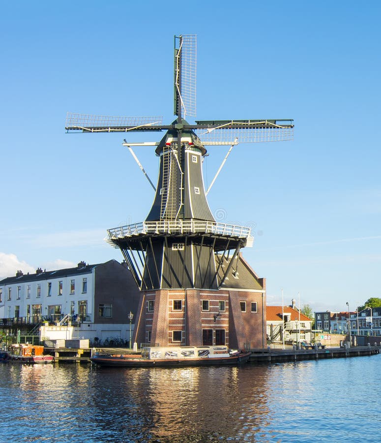 Windmill in Haarlem, the Netherlands Stock Image - Image of europe ...