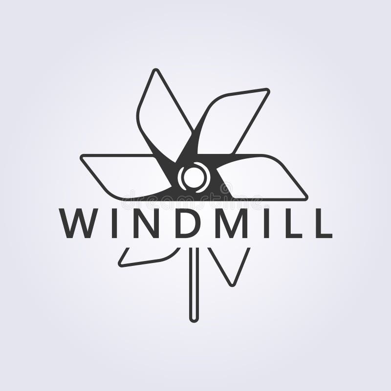 Windmill Icon Logo Line Art Illustration Template Graphic Background ...