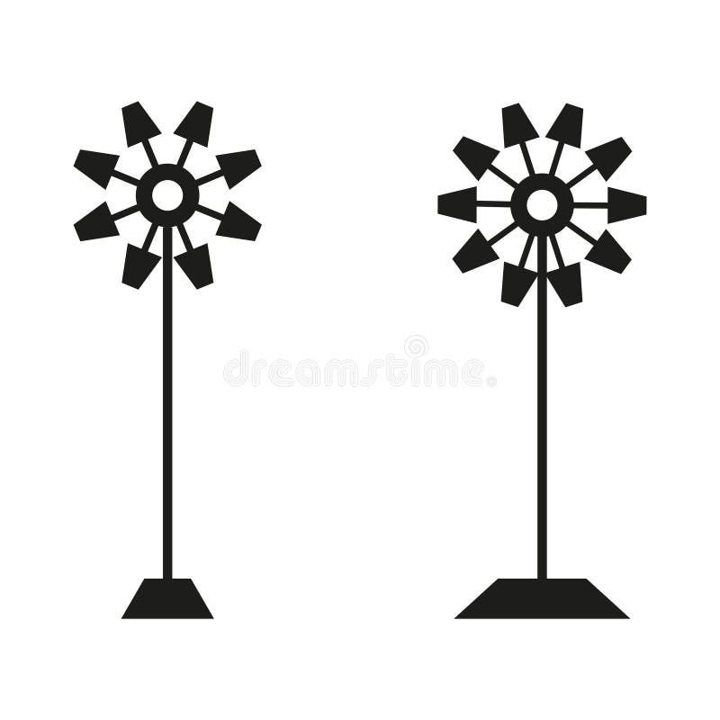 Windmill Icon. Renewable Energy Shape. Black Silhouette Style. Minimal ...