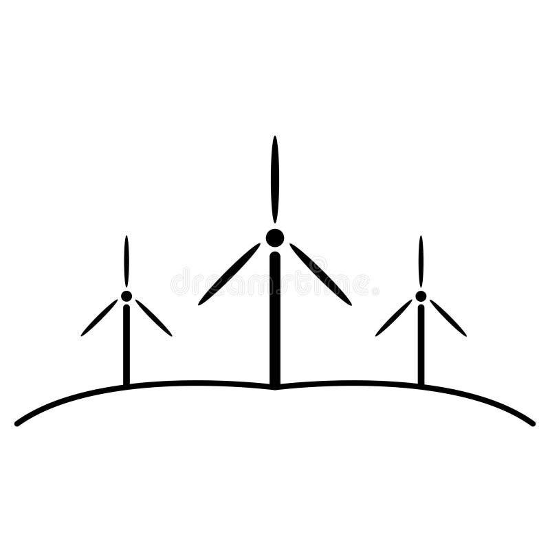 Windmill Icon. Simple Logo. Vector Icon Isolated on White Background ...