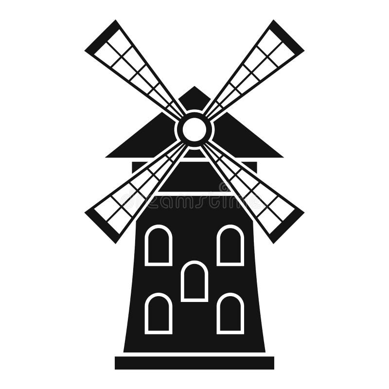 Windmill Icon, Simple Style Stock Vector - Illustration of icon ...