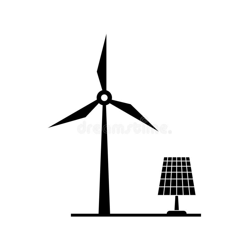 Windmill icon stock vector. Illustration of wind, generation - 376482021