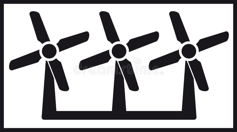 Windmill Icon with Three Fan Stock Vector - Illustration of clean, icon ...