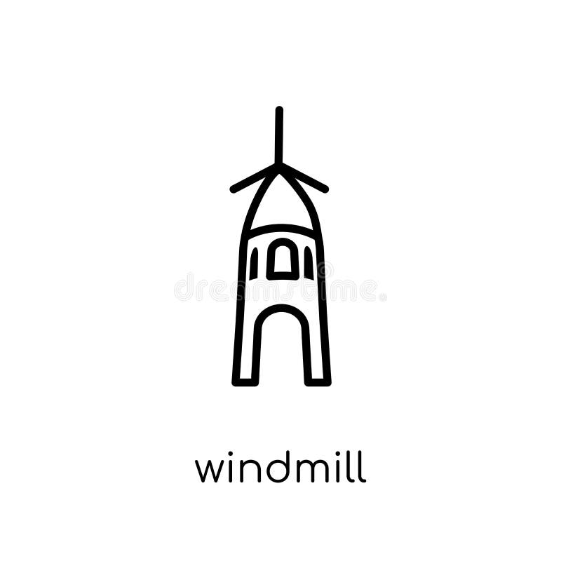 Windmill Icon. Trendy Modern Flat Linear Vector Windmill Icon on Stock ...