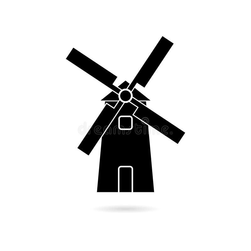 Dutch Windmill Silhouette