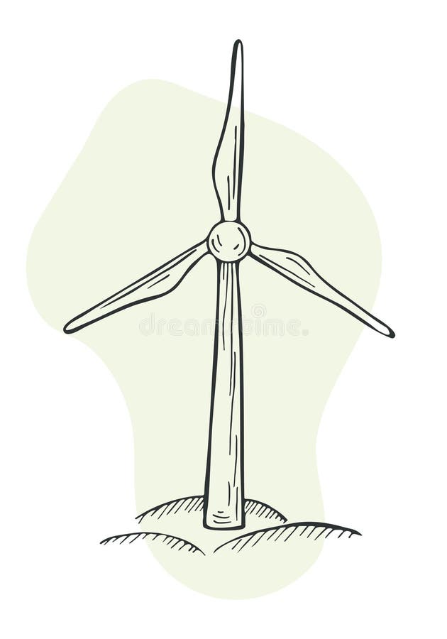 Windmill Icon. Vector Clipart in Doodle Style Stock Vector ...