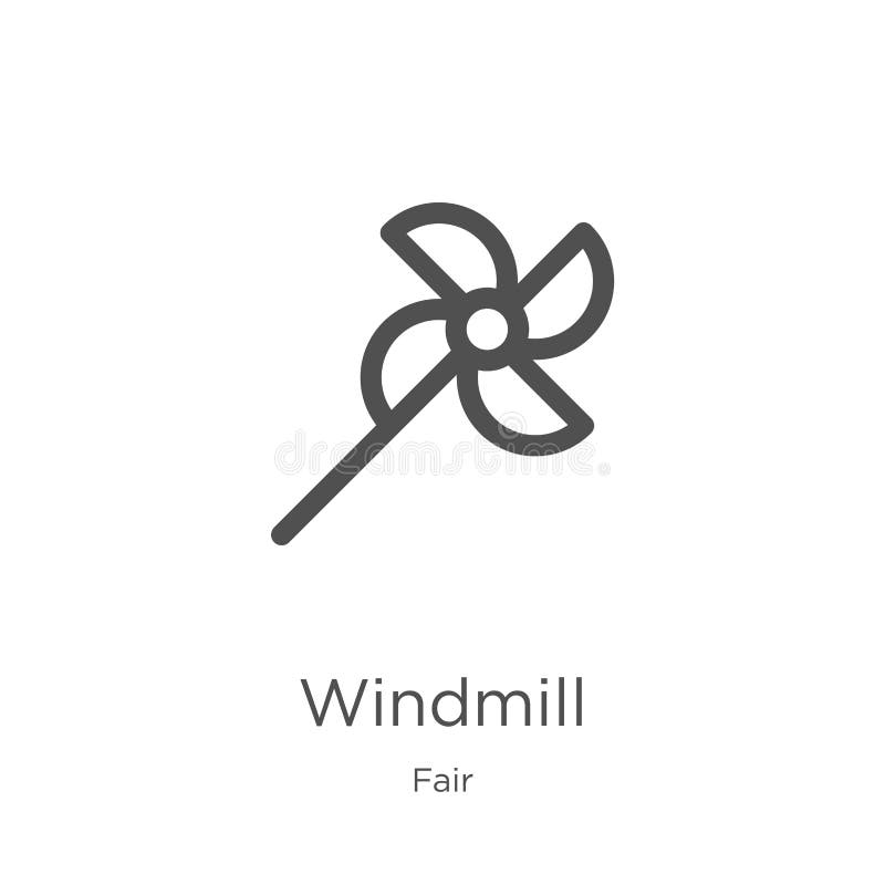 Windmill Icon Vector from Fair Collection. Thin Line Windmill Outline ...