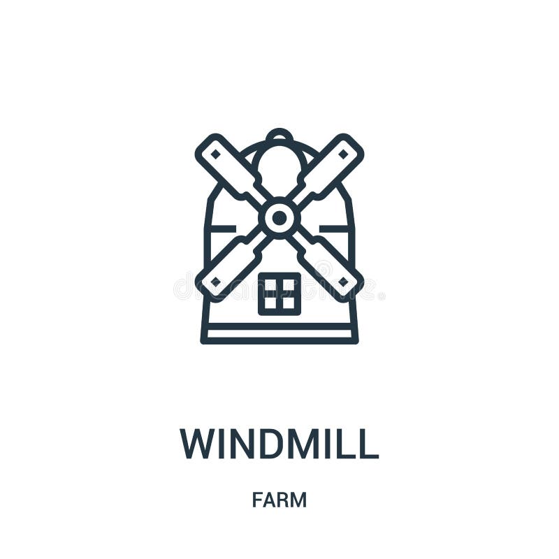Windmill Icon Vector from Geography Collection. Thin Line Windmill ...