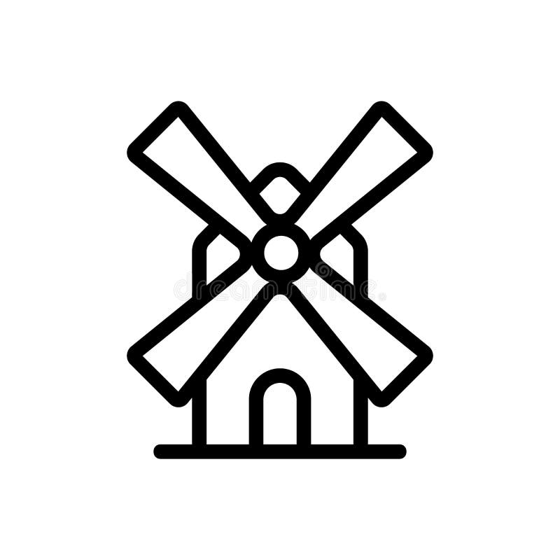 Windmill Icon Vector. Isolated Contour Symbol Illustration Stock Vector ...
