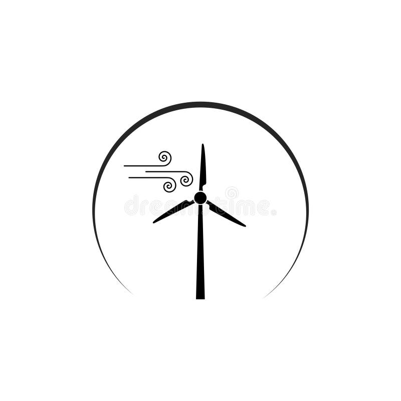 Simple Windmill Icon Isolated on White Background Stock Vector ...