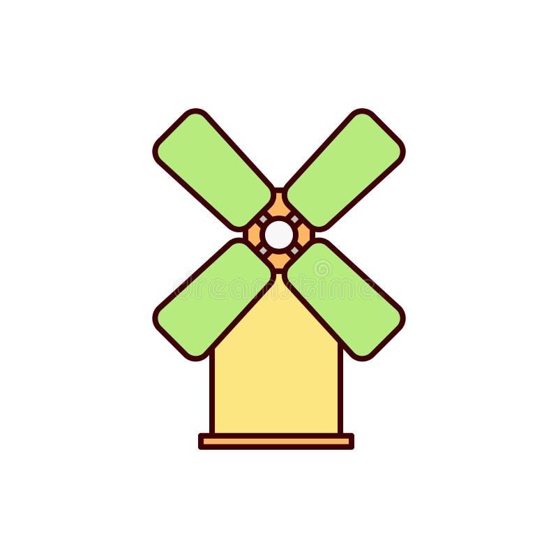 Windmill Icon, Wind Power Vector Illustration Stock Vector ...