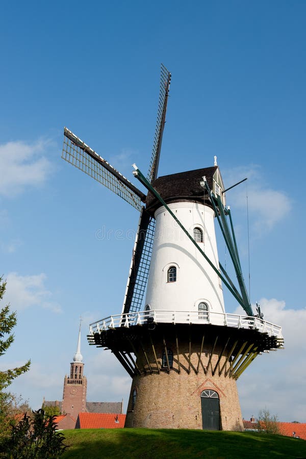 Windmill and cannon stock image. Image of vlissingen - 105801497