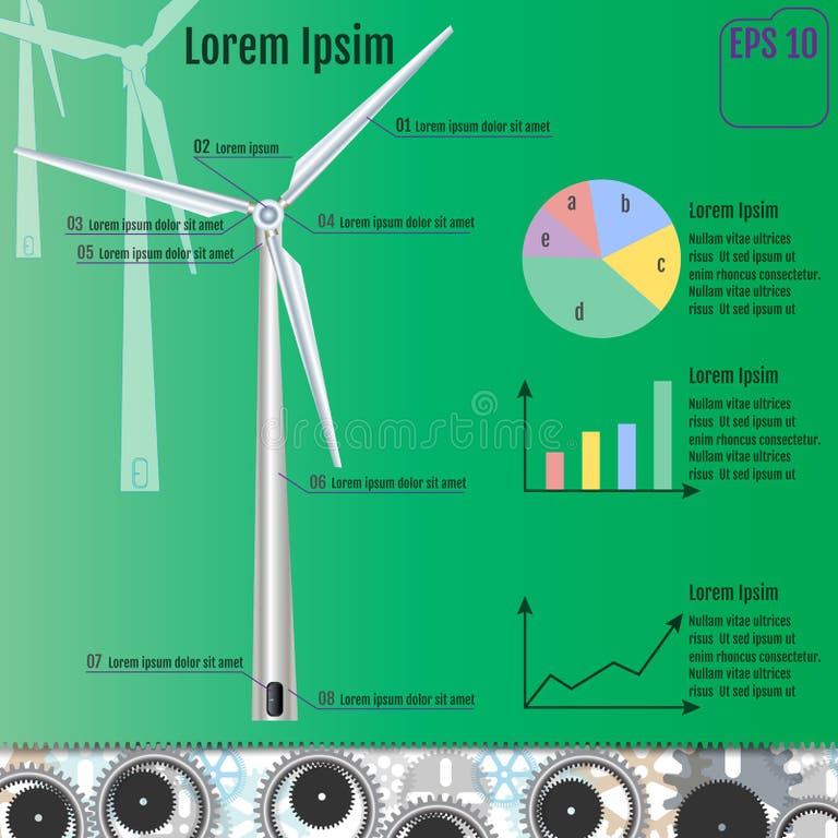 Windmill Infographic Concept. Vector Stock Vector - Illustration of ...