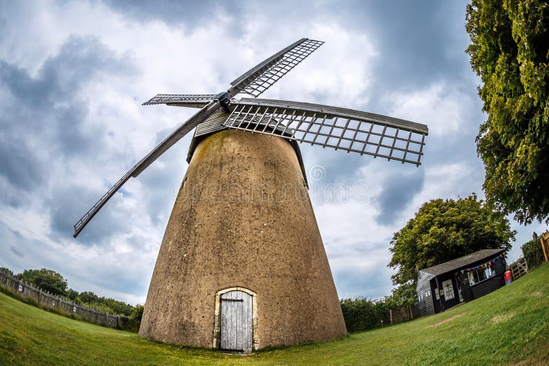 Windmill on Isle of Wight in Summer Stock Image - Image of background ...