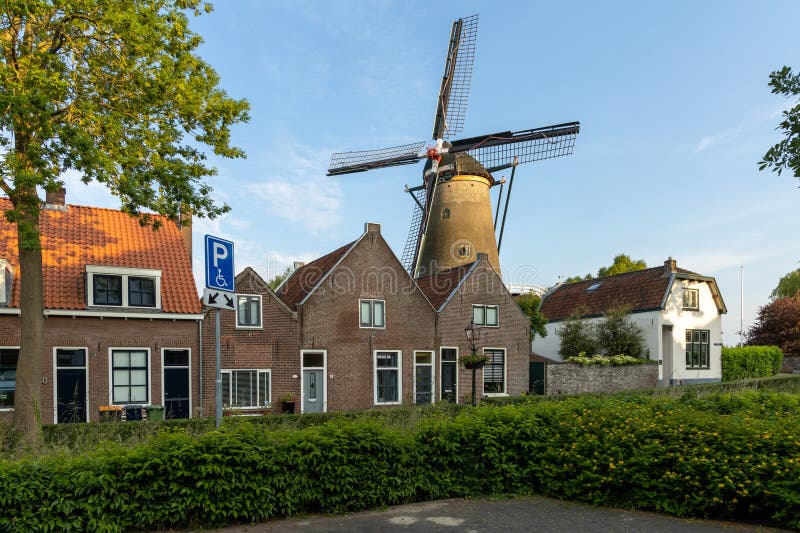 Windmill Korenmolen De Windotter IJsselstein Utrecht. Stock Photo ...