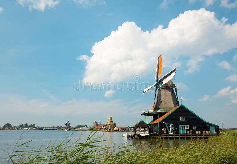 Dutch Windmill stock photo. Image of flora, cloudy, visit - 13810040